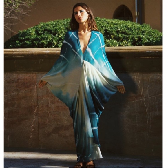 Zara | Dresses | Zara Rare Find Tie Dye Kaftan Tunic Limited Edition ...